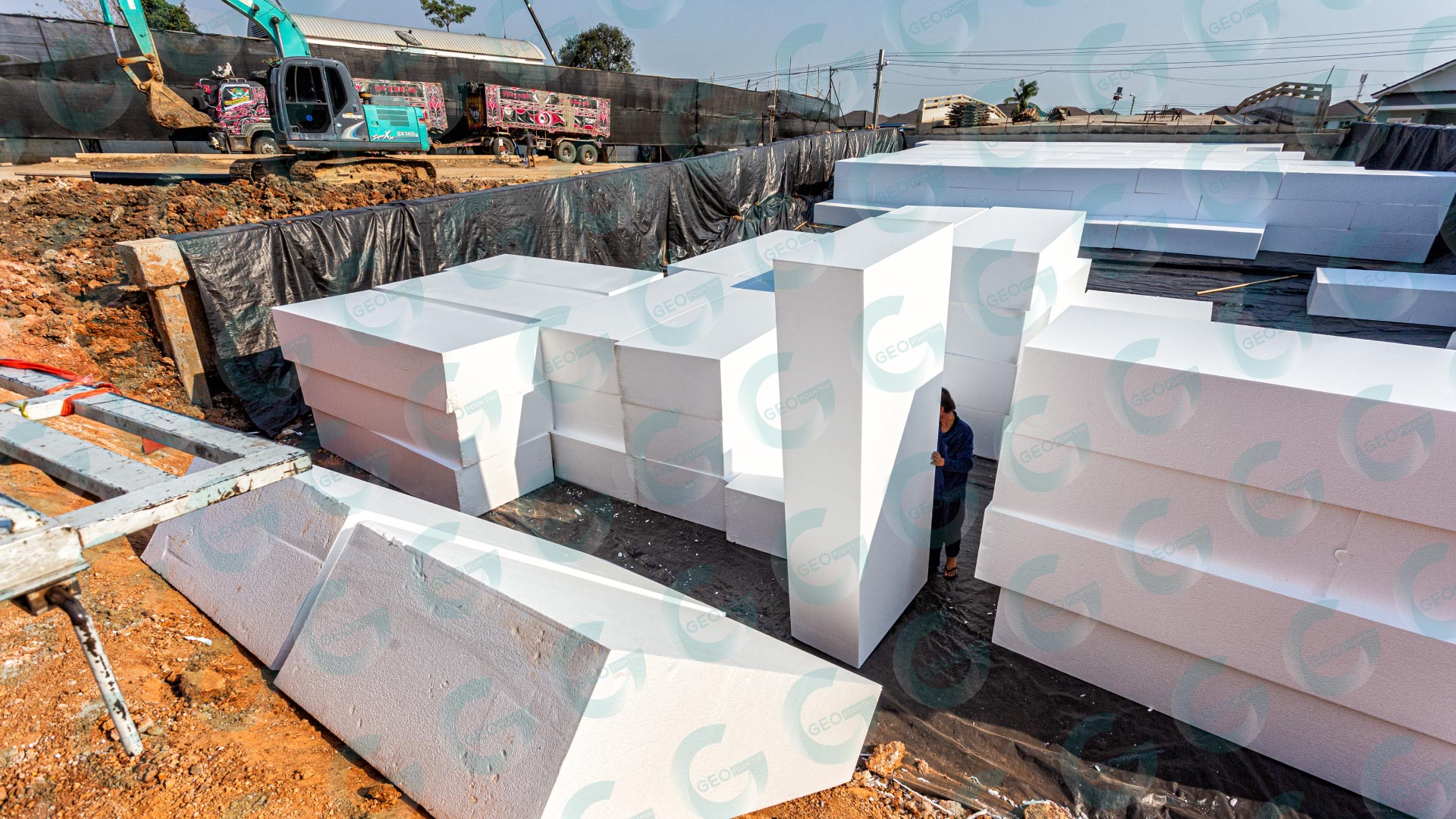 โฟมก่อสร้าง จีโอโฟมไทย โฟมพีเอส (eps foam) (geo foam) จีโอโฟม ฉนวนกัน ...